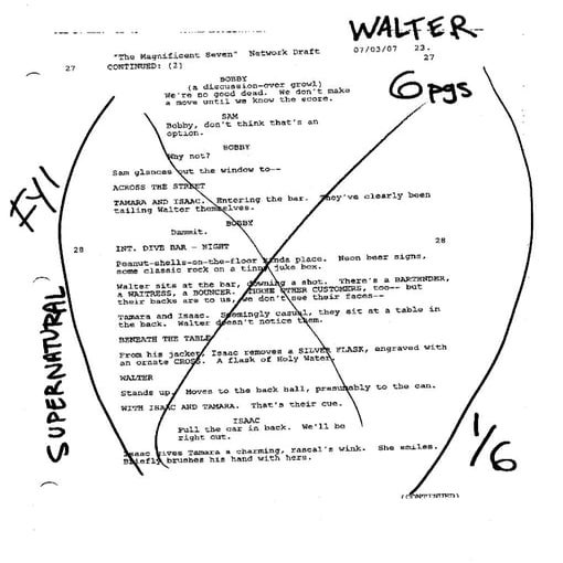 Supernatural 3.01 The Magnificent Seven Walter 6pgs | PDF