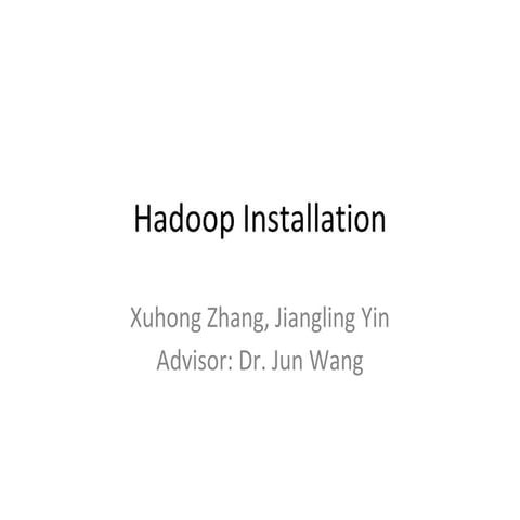 Install Hadoop In A Cluster Ppt