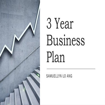 3 Year Business Plan for Thesis and Research Studies | PPTX