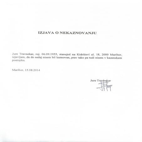 Izjava o nekaznovanju | PDF