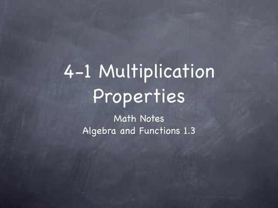 Multiplication_Properties for grade IV students | PPTX