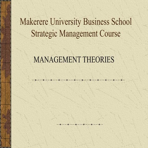 4.1 management theories 1 | PPT | Business Administration | Business