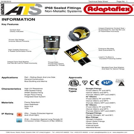ATS fittings technical data sheet | PDF