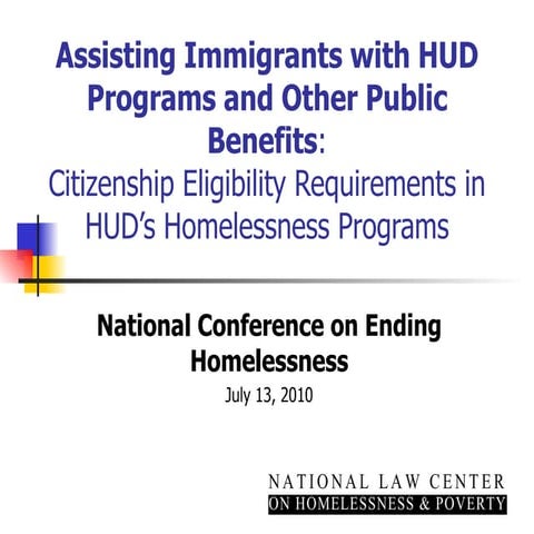 4.13 Assisting Immigrants with HUD Programs and other Public Benefits ...