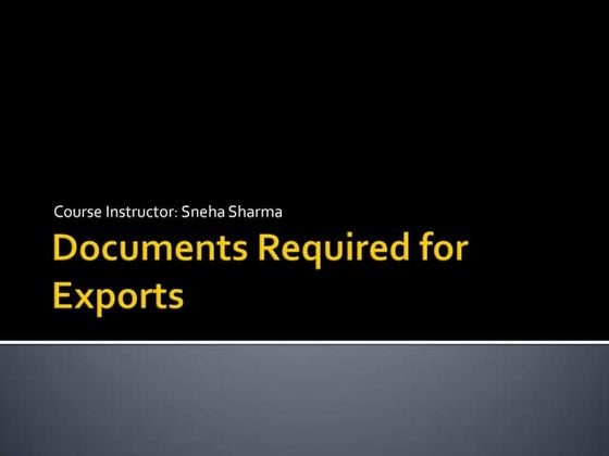 Import procedure and documentation | PPT