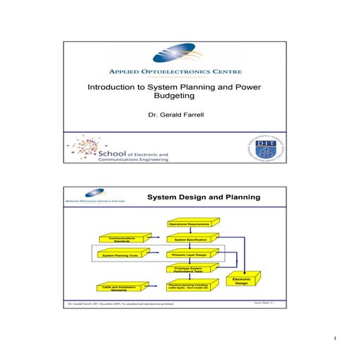 4.1 intro to system planning and pwr budgets | PDF