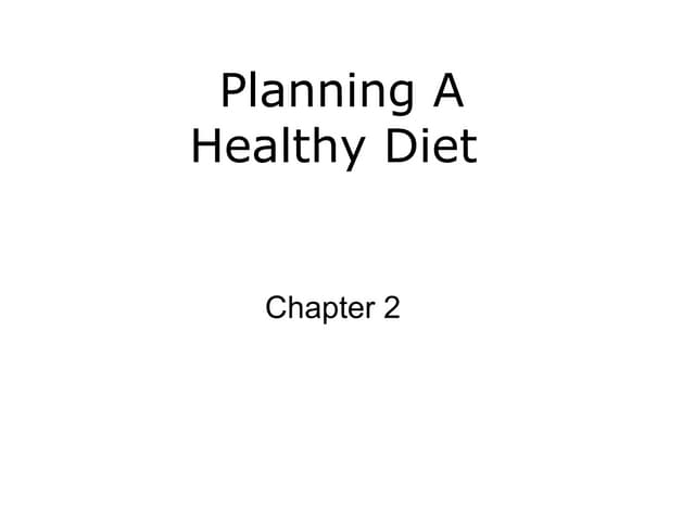 Planning a healthy diet | PPT