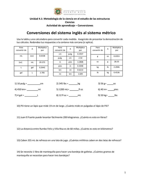 Sistema Internacional De Medidas Y El Sistema IngléS | PPT