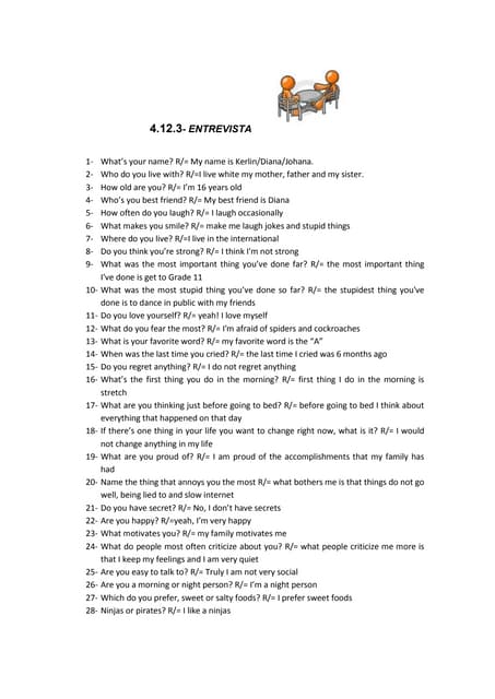 Questions- Classmate Interview | DOC