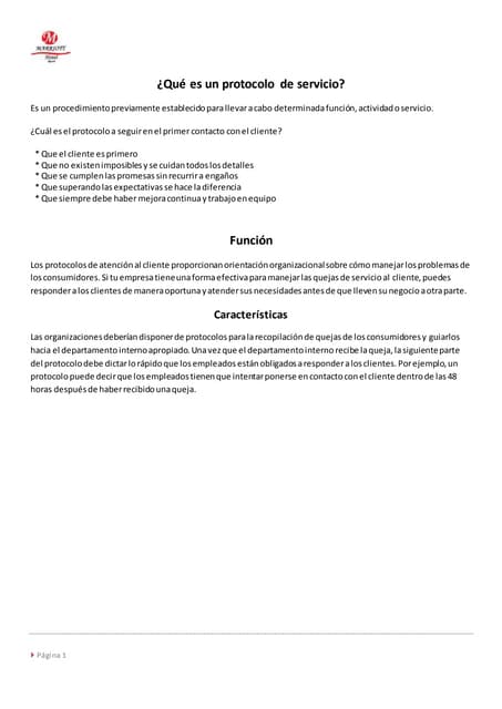 Protocolo de servicio | DOCX