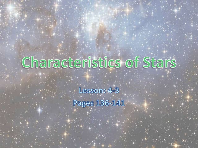 Characteristics of Stars | PPTX