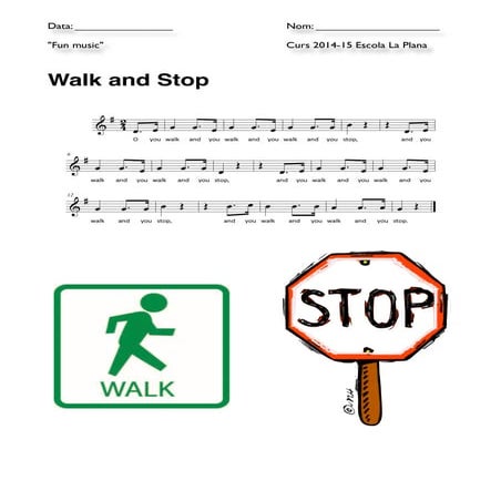 4. action songs. walk and stop | PDF