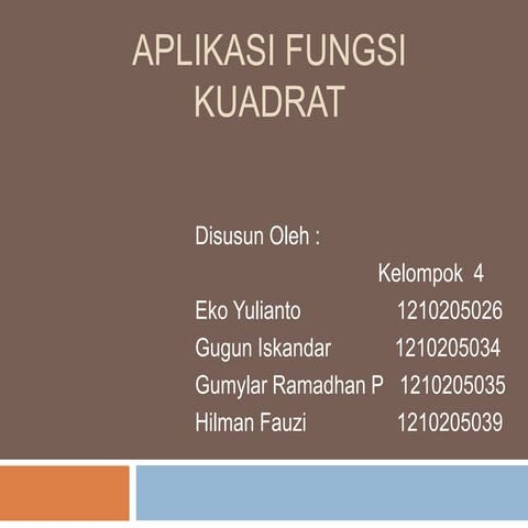 4. fungsi kuadrat | PPTX