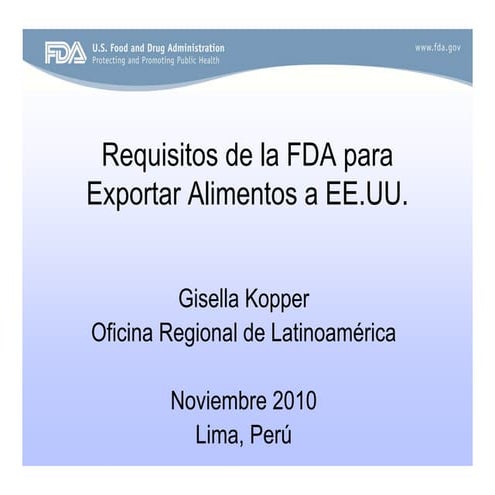 4. requisitos de la fda para alimentos de peru | PDF