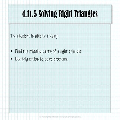 4.11.5 Solving Right Triangles | PDF