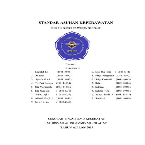 Standar asuhan keperawatan | DOCX
