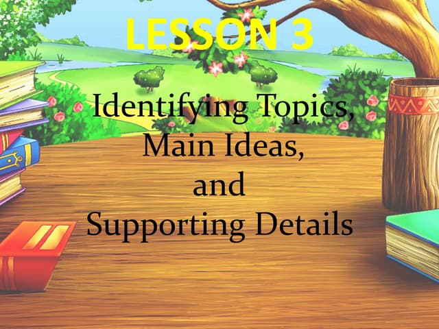 Identifying the Main Idea. with examples | PPTX