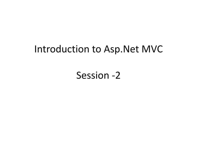 4 Introduction To Aspnet Mvc Part Ii Ppt 4769