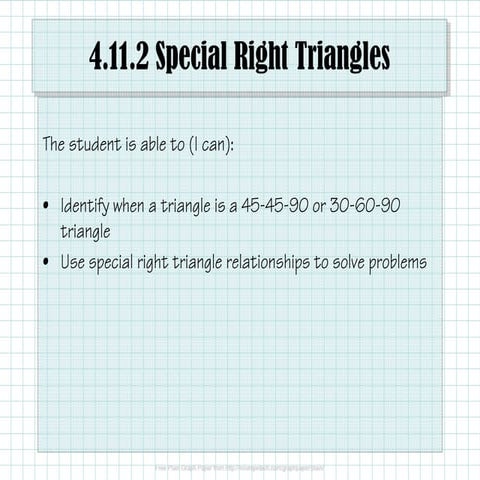 Special Right Triangles | PPT