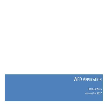 4. WFD Application update - Brendan Ward | PDF