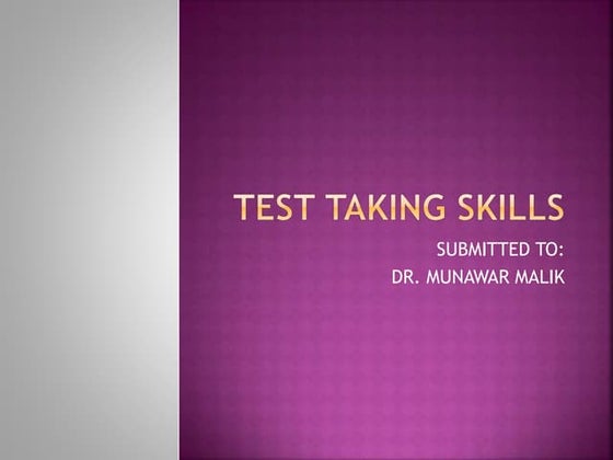 Test Taking Strategies | PPTX