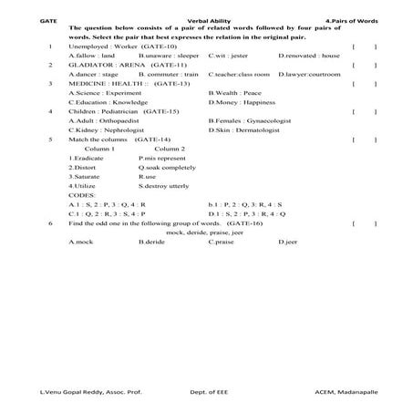 4.pairs of words | PDF