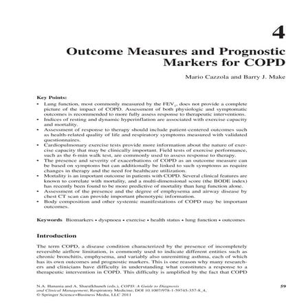OUTCOME MEASURES AND PROGNOSTIC MARKERS FOR COPD _4 | PDF