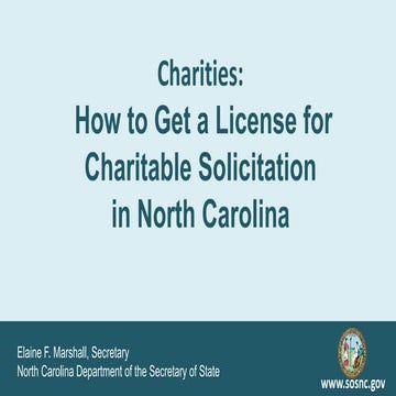 How to Get a Charitiable Solicitation License in North Carolina | PPTX