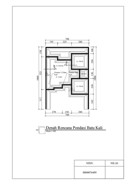 5.) Detail Pondasi A (Batu Kali) | PDF