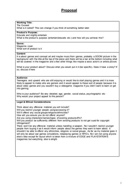 4. game proposal | PDF