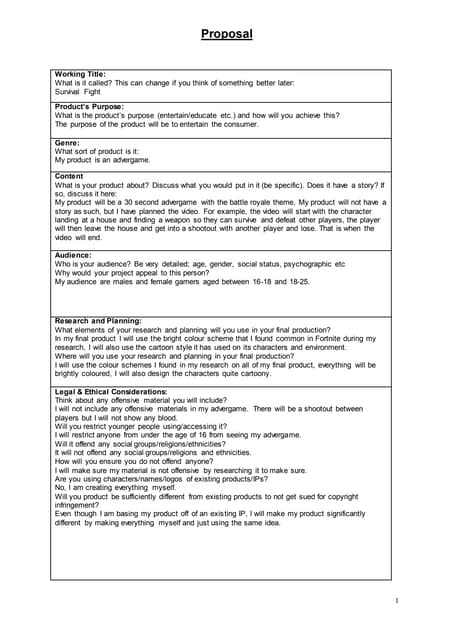 Horror movie proposal | DOCX | Horror | Genres