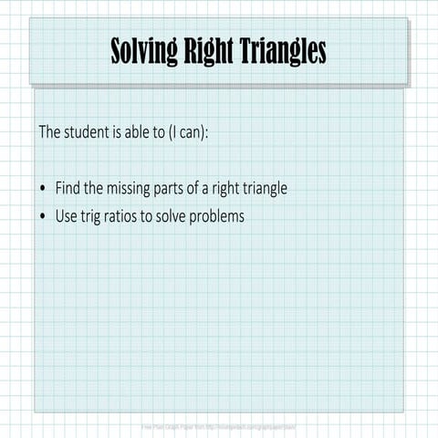 4.12.2 Solving Right Triangles | PDF