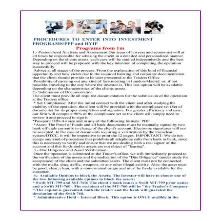 procedures to enter into investment programs | PDF