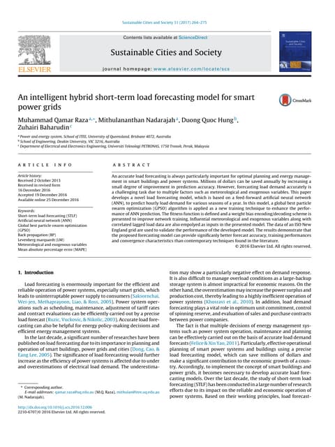 An Intelligent Hybrid Short Term Load Forecasting Model For Smartpower
