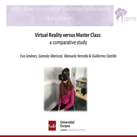 Virtual Reality versus Master Class. A comparative study | PDF