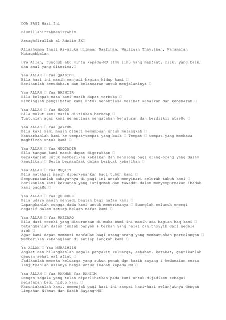 Text Doa Serah terima Jabatan | DOC