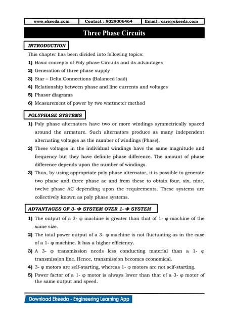 Circuits & Machines three phase circuits | PPTX | Physics | Science