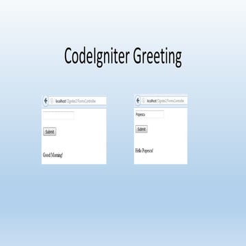 4. CodeIgniter Greeting | PPT