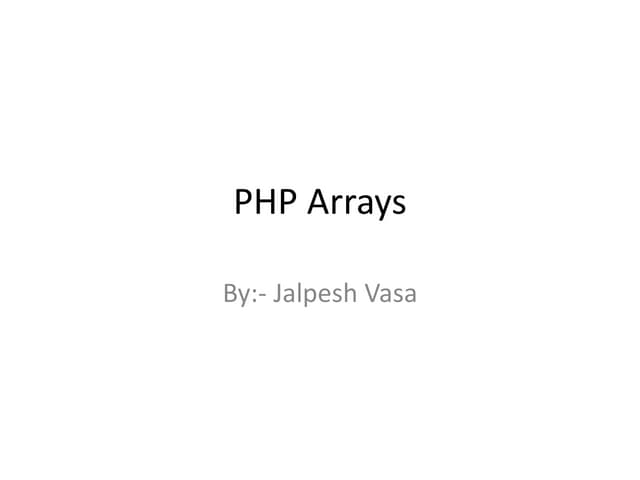 41 Php Arrays Ppt 4813