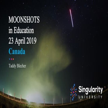 Moonshots in Education - Dr. Taddy Blecher | PDF