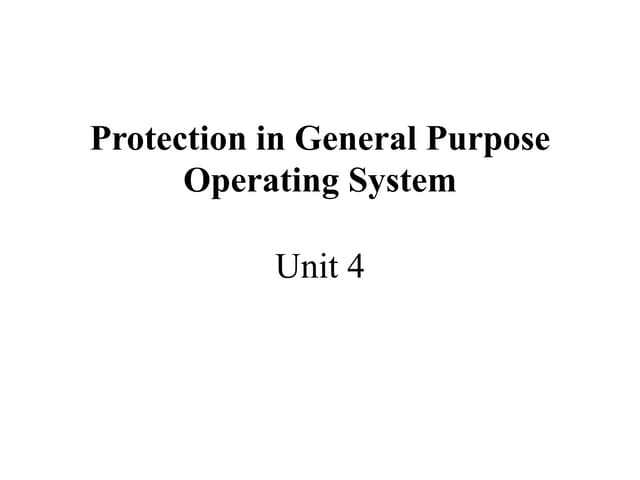 Protection in general purpose operating system | PPT Protection in general purpose operating system | PPT
