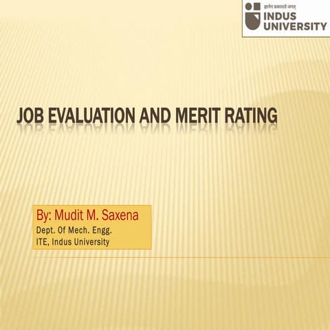 4.2 job evaluation and merit rating | PDF
