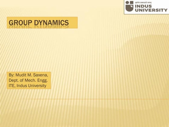 Chapter 1 introduction to group dynamics | PPT