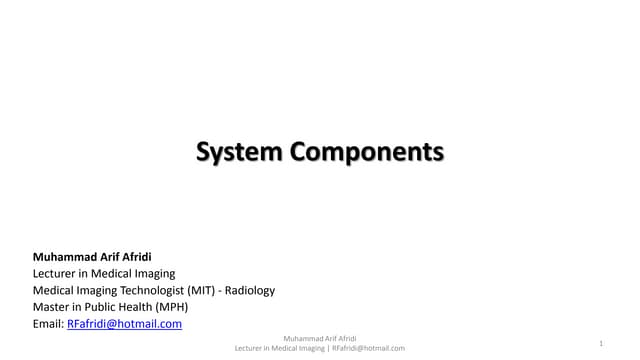 Components of CT Scan Machine | PPTX