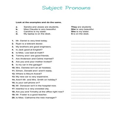 subject pronouns | PDF