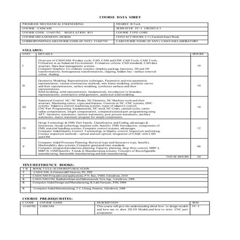 #CADCAM-course data sheet IV-I | DOCX