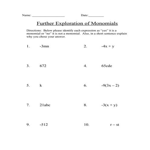 4 1 monomial identification practice | DOC