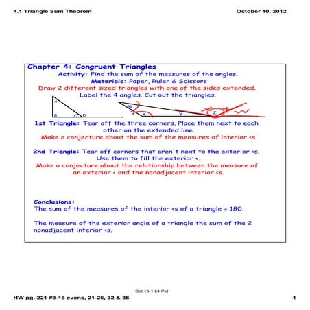 Angles in a Triangle | PPTX