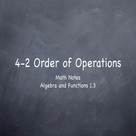 Order of Operations (MDAS Rules) Math 4 | PPTX