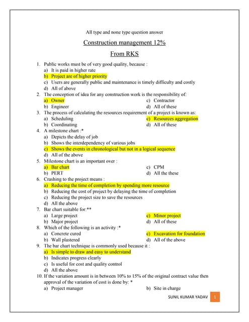 Multiple choice Qs - Construction safety | PPT